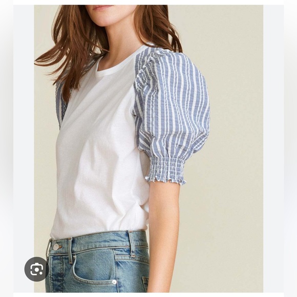 Veronica Beard | Tops | Veronica Beard Marcia Puff Sleeve Tee Shirt ...